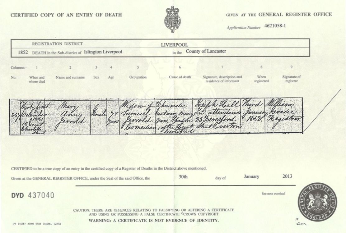 Jerrold Family - starting with Samuel Jerrold